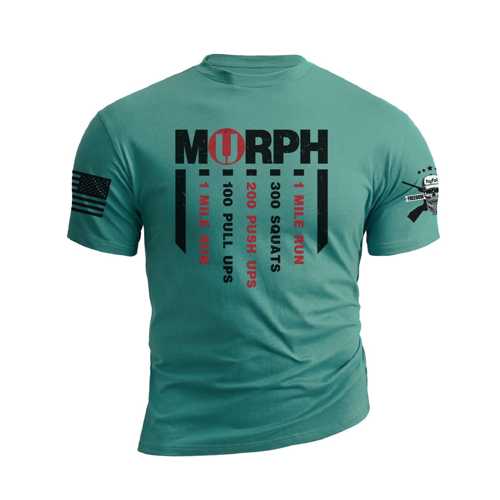 Hyfol Murph Challenge Printed Patriotic Mens Graphic Tees