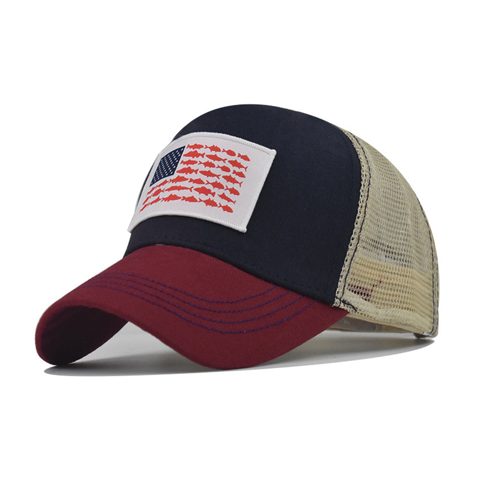 Hyfol FISHING USA FLAG EMBROIDERED CAP