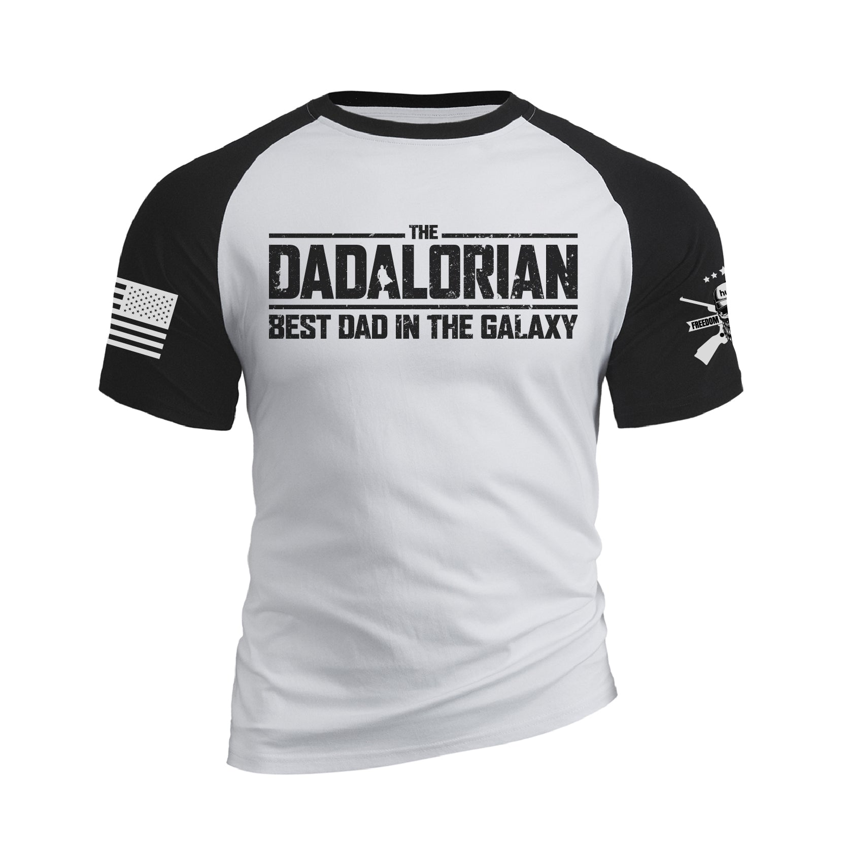 THE DADALORIAN BEST DAD IN THE GALAXY RAGLAN GRAPHIC TEE